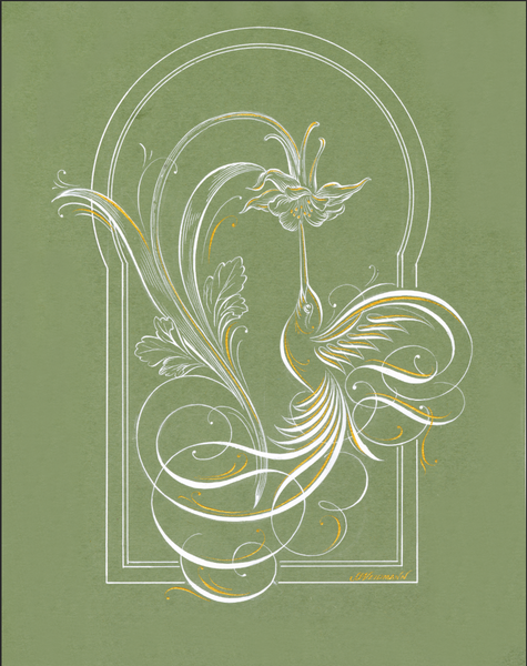 Flit & Flourish | Bird Flourish ORIGINAL – Jake Weidmann Artist and ...
