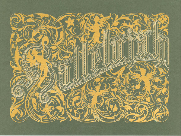 Hallelujah Calligraphic Word Study | gold foil letterpress – Jake ...